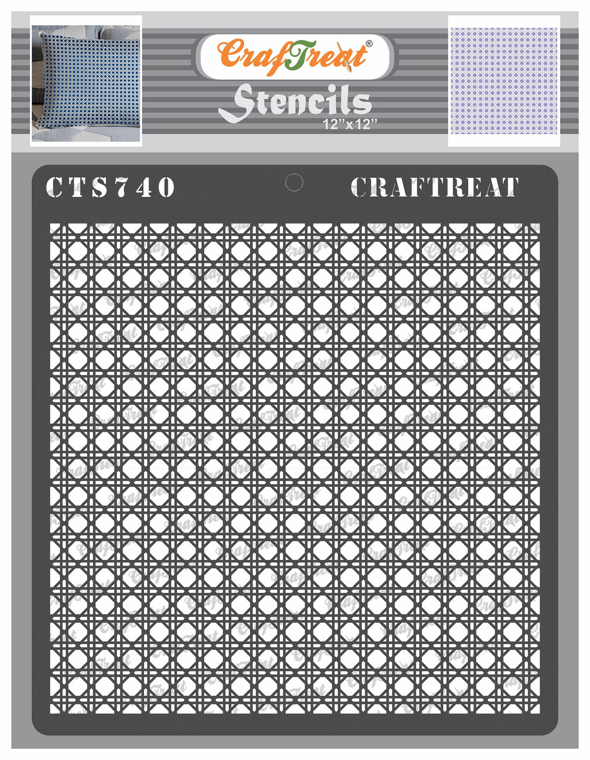 CrafTreat Cane Mesh 12x12 Stencil Template | Cane Mesh Design ...