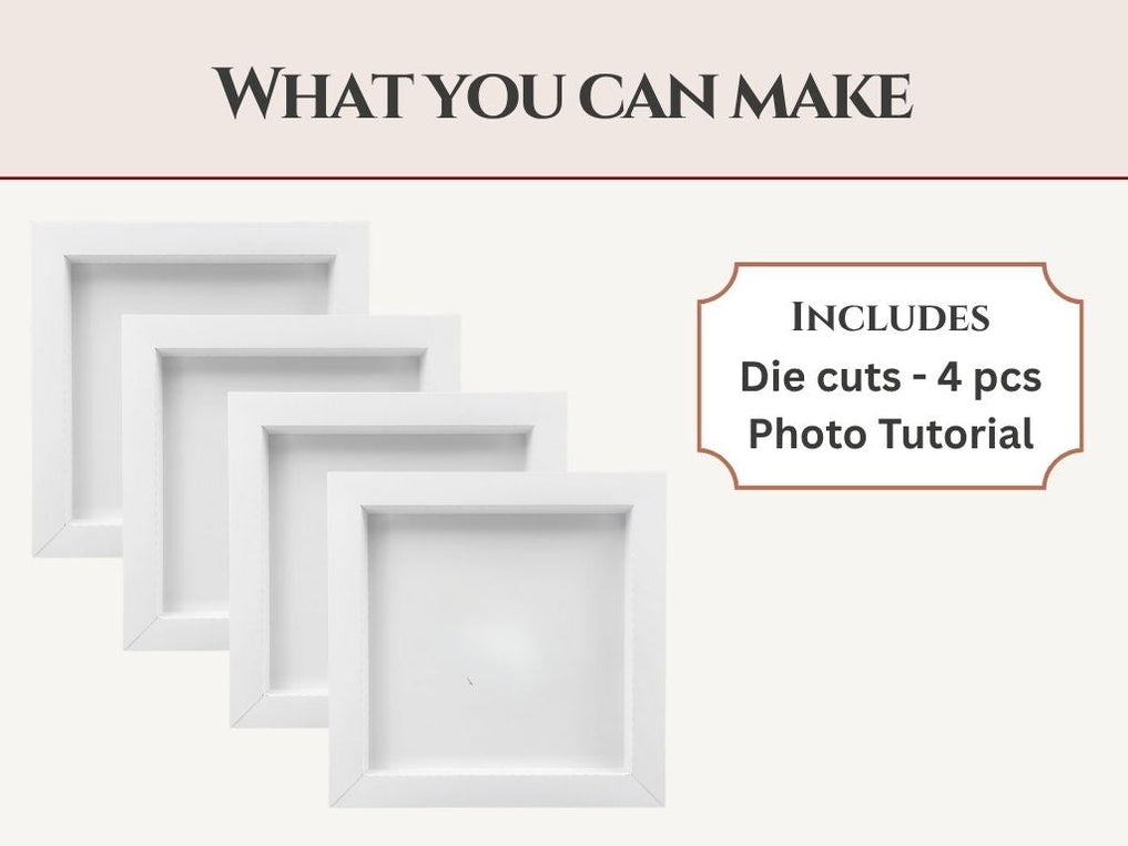 CrafTreat 3D Fold Shapes - Shadow Box White - Square 4pcs — thecraftshop.in