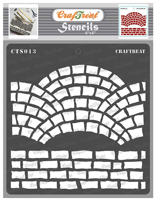 craftreat-stencil-fancy-bricks-cts013 — thecraftshop.in