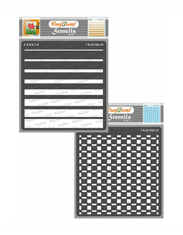 craftreat-stencil-graduated-stripes-checkered-stencil-cts070ncts069 ...