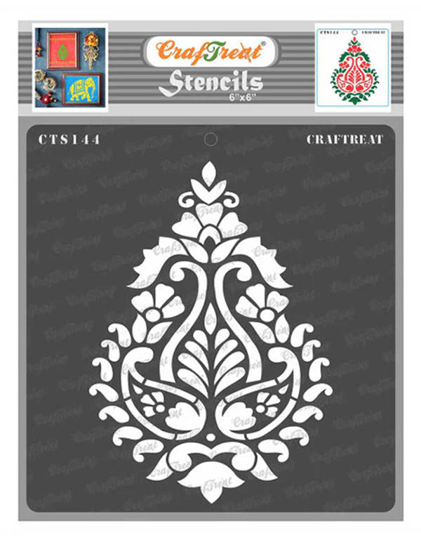 craftreat-stencil-paisley-damask-cts144 — thecraftshop.in