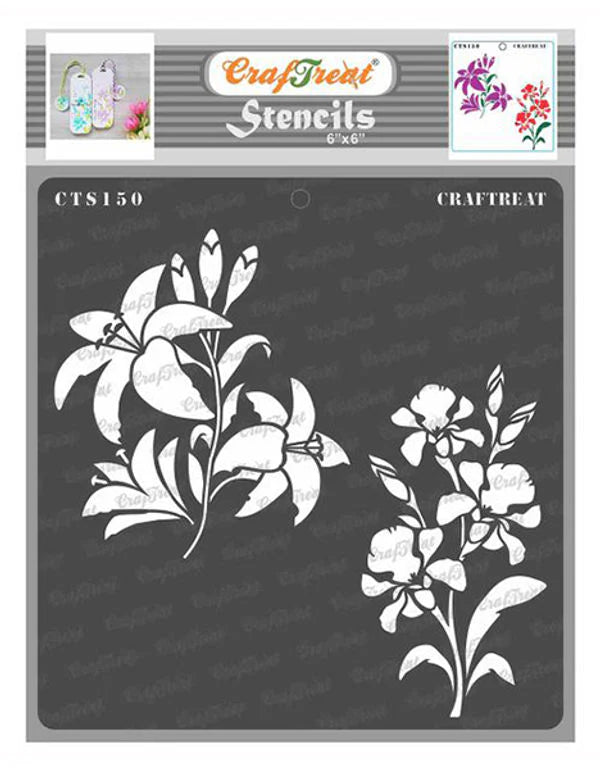 craftreat-stencil-lily-and-iris-cts150 — thecraftshop.in