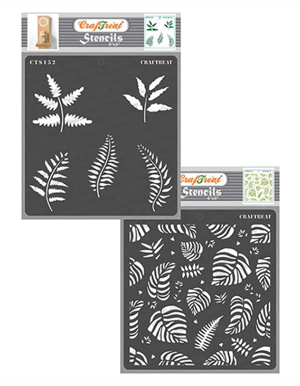 craftreat-stencil-ferns-tropical-leaves-stencil-cts152ncts154 ...