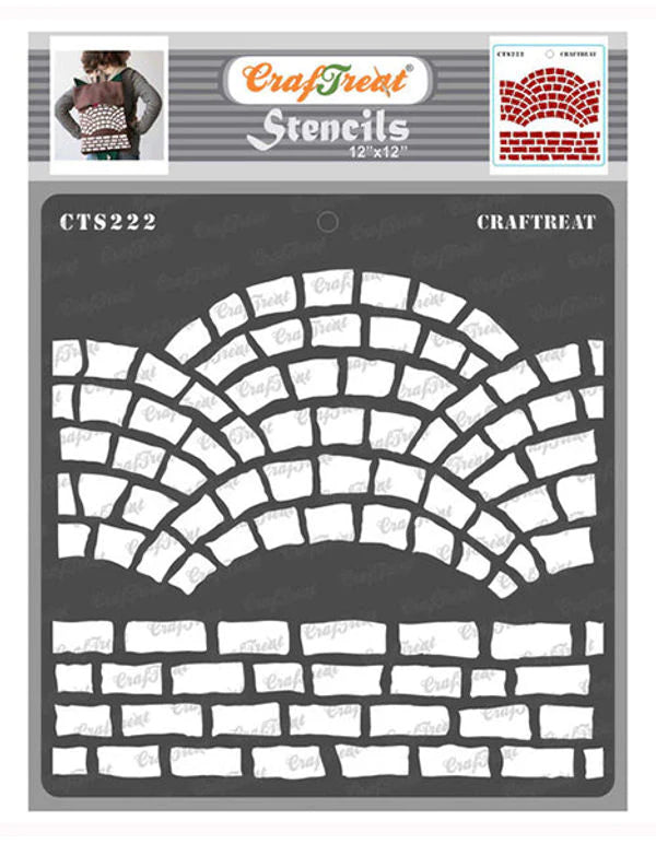 craftreat-stencil-fancy-bricks-12-cts222 — thecraftshop.in