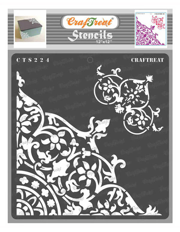 craftreat-stencil-flourish-corner-12-cts224 — thecraftshop.in