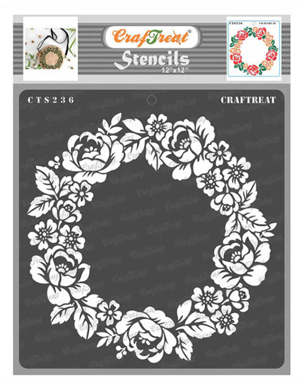 craftreat-stencil-rose-wreath-12-cts236 — thecraftshop.in