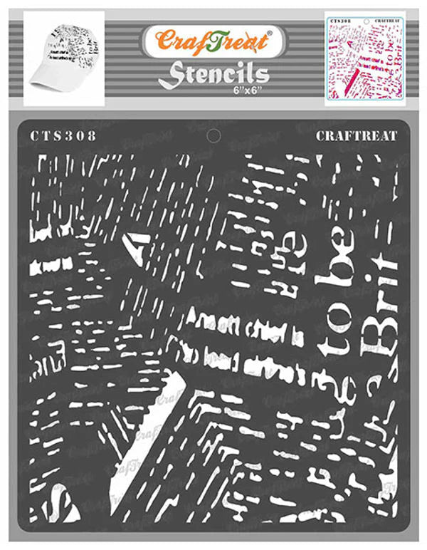 craftreat-stencil-newsprint-cts308 — thecraftshop.in