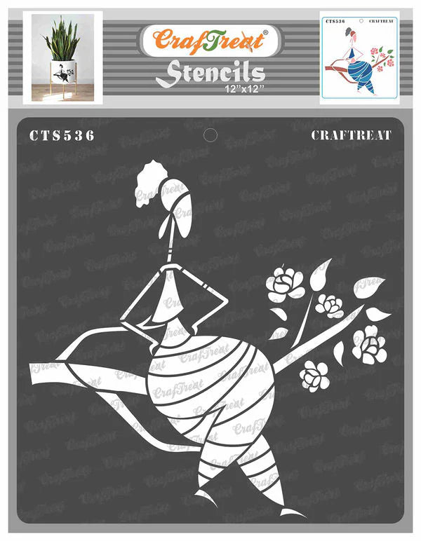 craftreat-stencil-sitting-on-a-branch-12-cts536 — thecraftshop.in