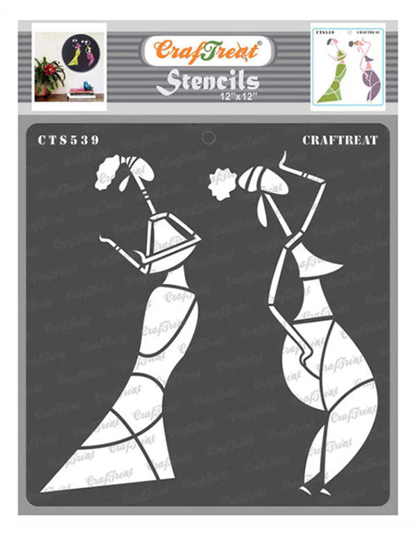 craftreat-stencil-dancing-12-cts539 — thecraftshop.in