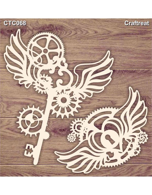 steampunk-key-and-keyhole-laser-cut-chipboard-ctc068 — thecraftshop.in