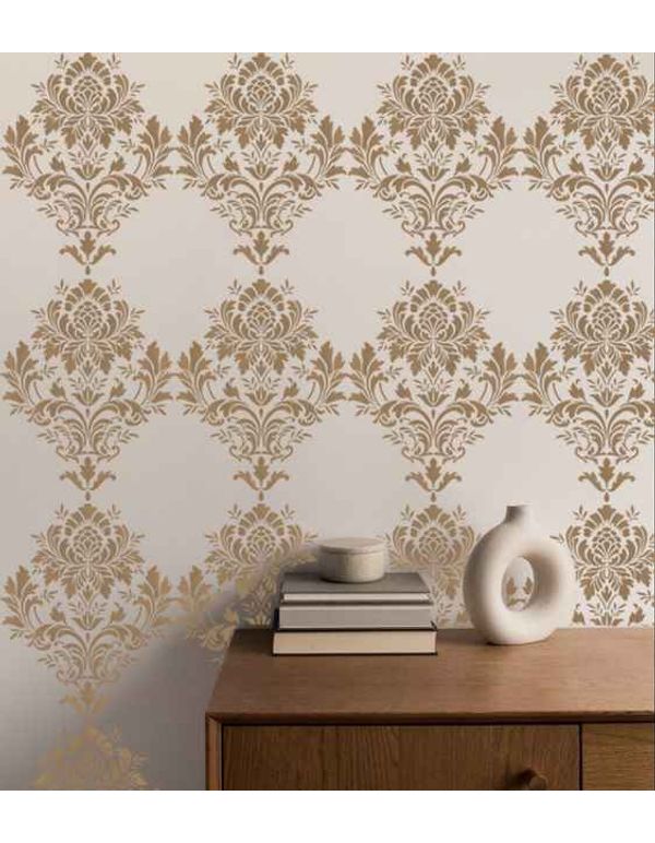 craftreat-large-damask-stencil-for-wall-paintings-geometric-brocade ...