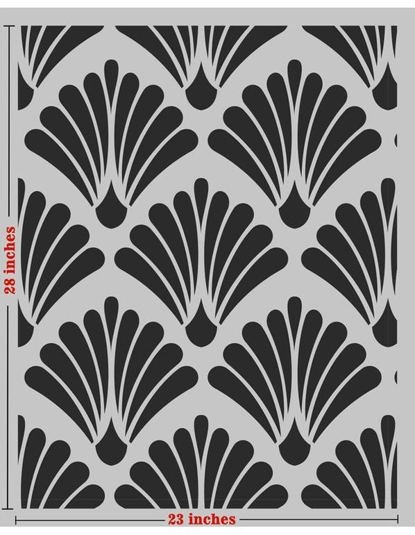 craftreat-large-sea-shell-pattern-wall-stencil-for-wall-paintings ...